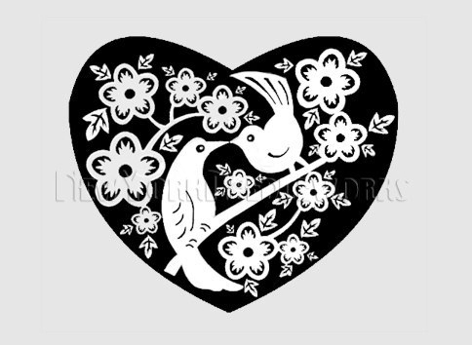 Birds Cross Stitch Heart Pattern Birds Pattern Birds in | Etsy