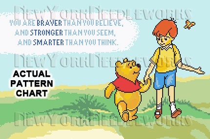 Pooh and Christopher Robin Cross Stitch Winnie the Pooh Cross | Etsy