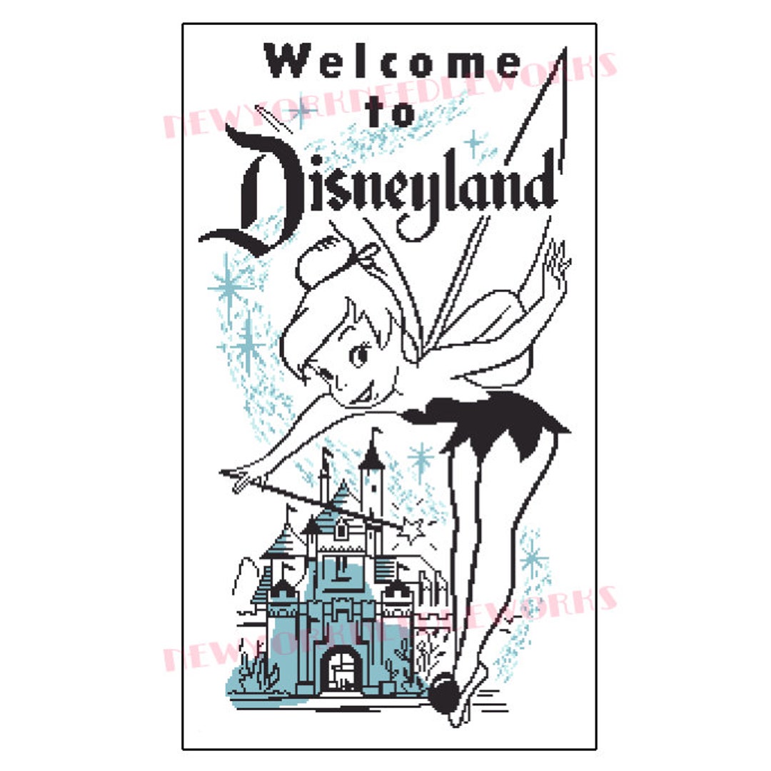 Viintage Tink Welcome Poster Cross Stitch Vintage Park Poster Cross ...