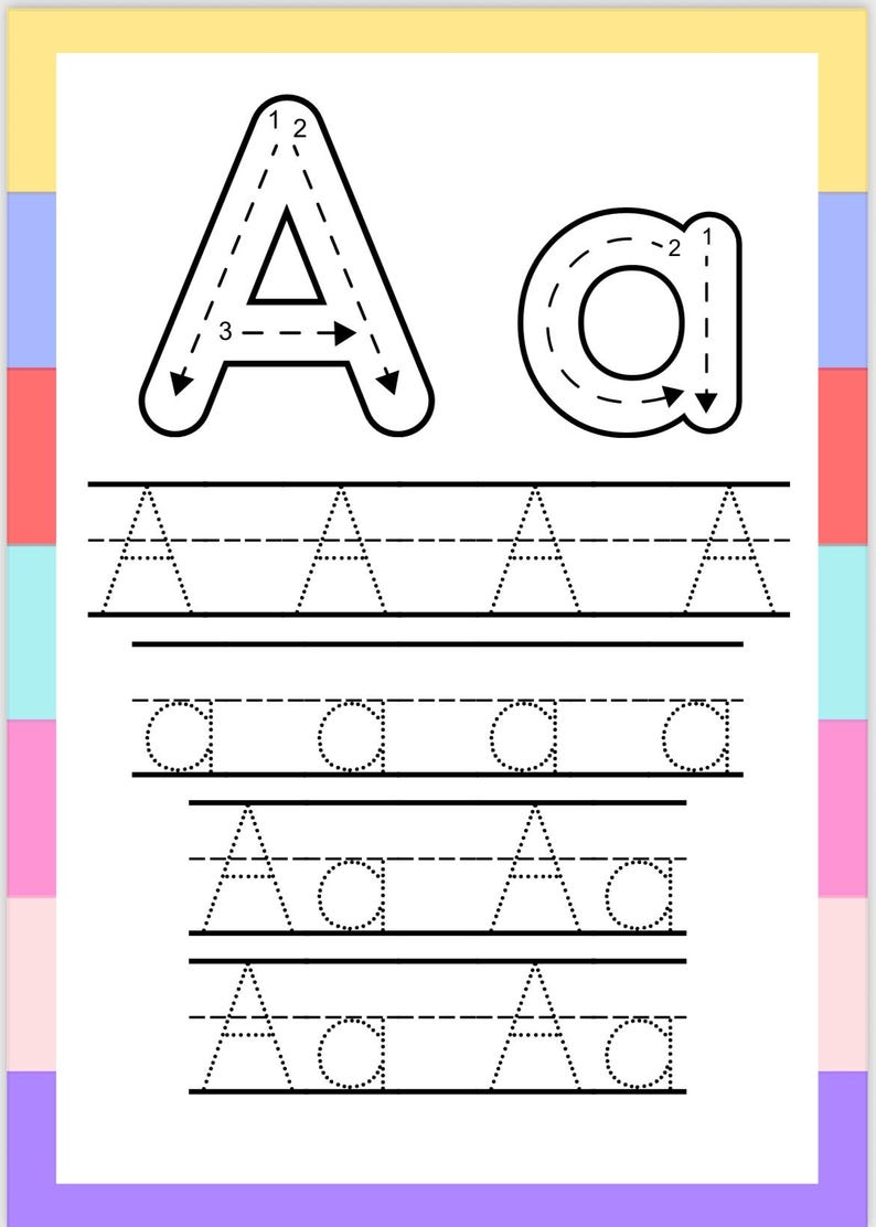 Letter A Tracing Worksheet for Preschool Kids | Alphabet Handwriting ...