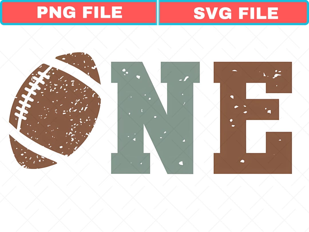Football 1st Birthday SVG, PNG - First Year Down Party (digital ...