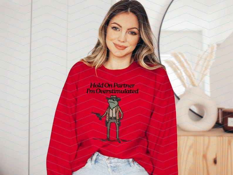 Overstimulated Frog Meme, Western Png Svg, Cool Animal Design (digital ...