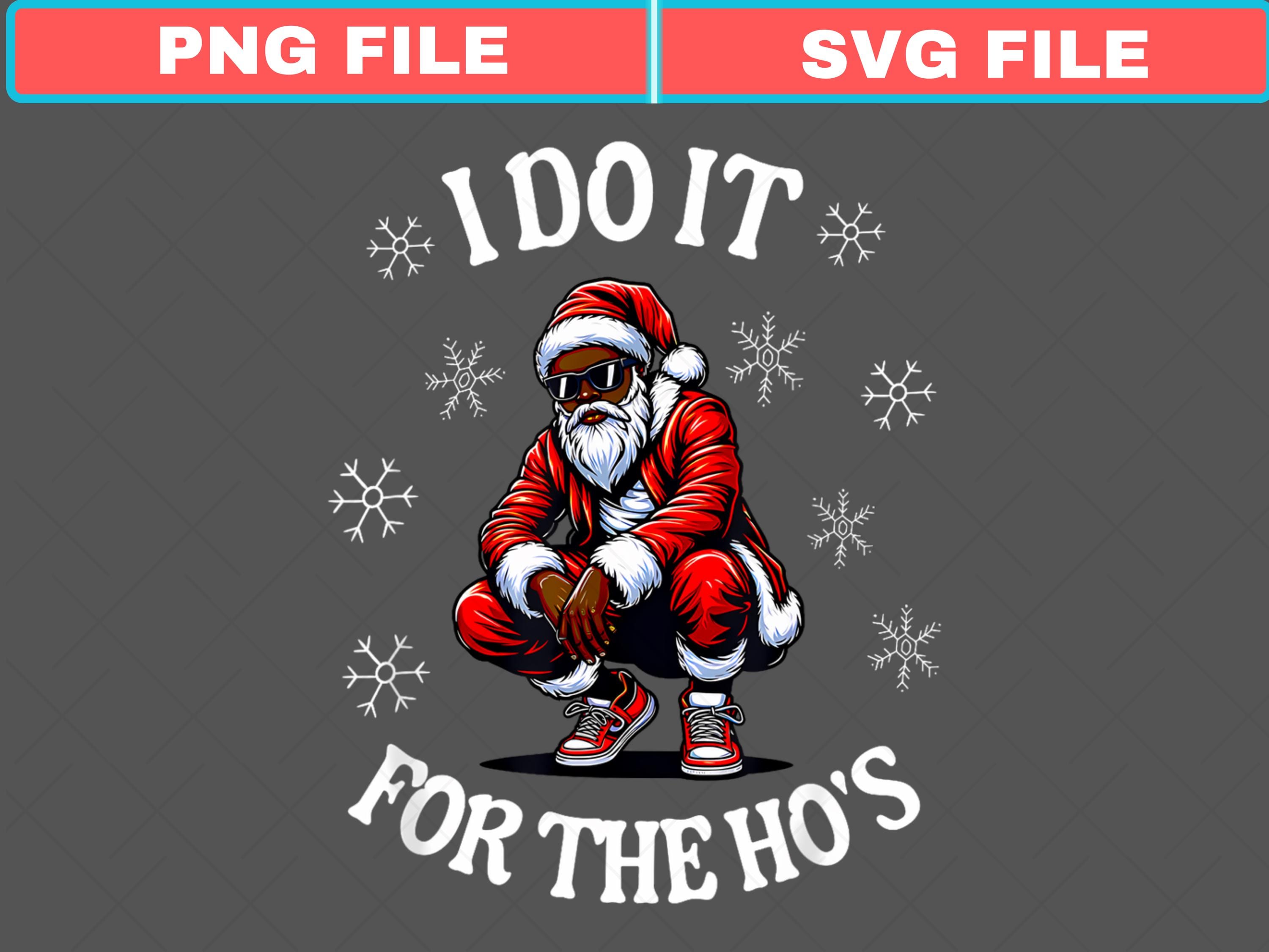 Afro Santa Christmas SVG & PNG: Funny Black Santa Design (digital ...