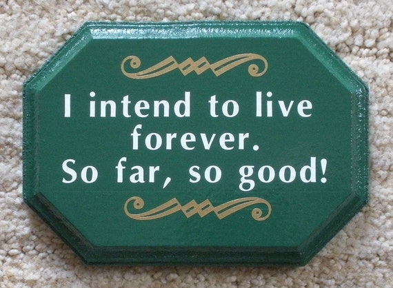 Living Forever Funny Sign | Etsy