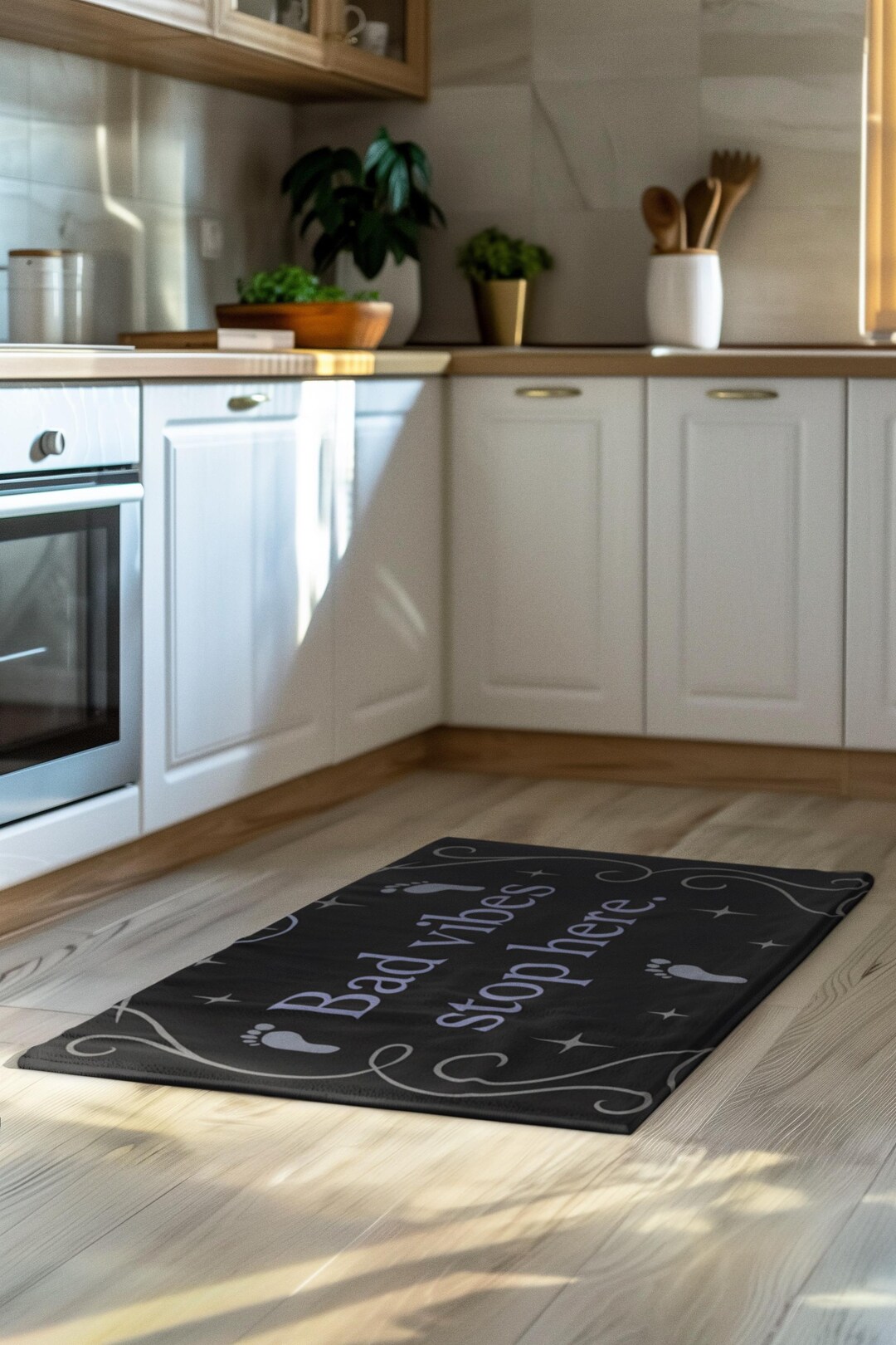Heavy Duty Floor Mat - "bad Vibes Stop Here" Doormat, Home Décor ...