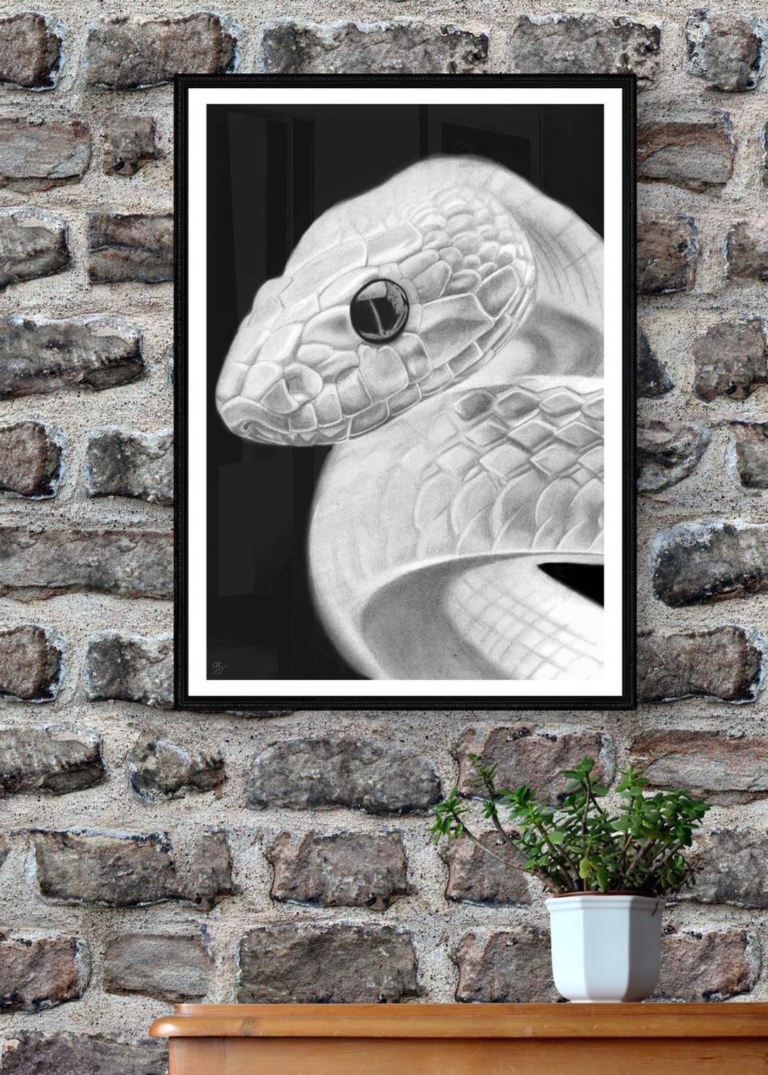 Charcoal Snake Print, Hyperrealism Animal Wall Art - Etsy