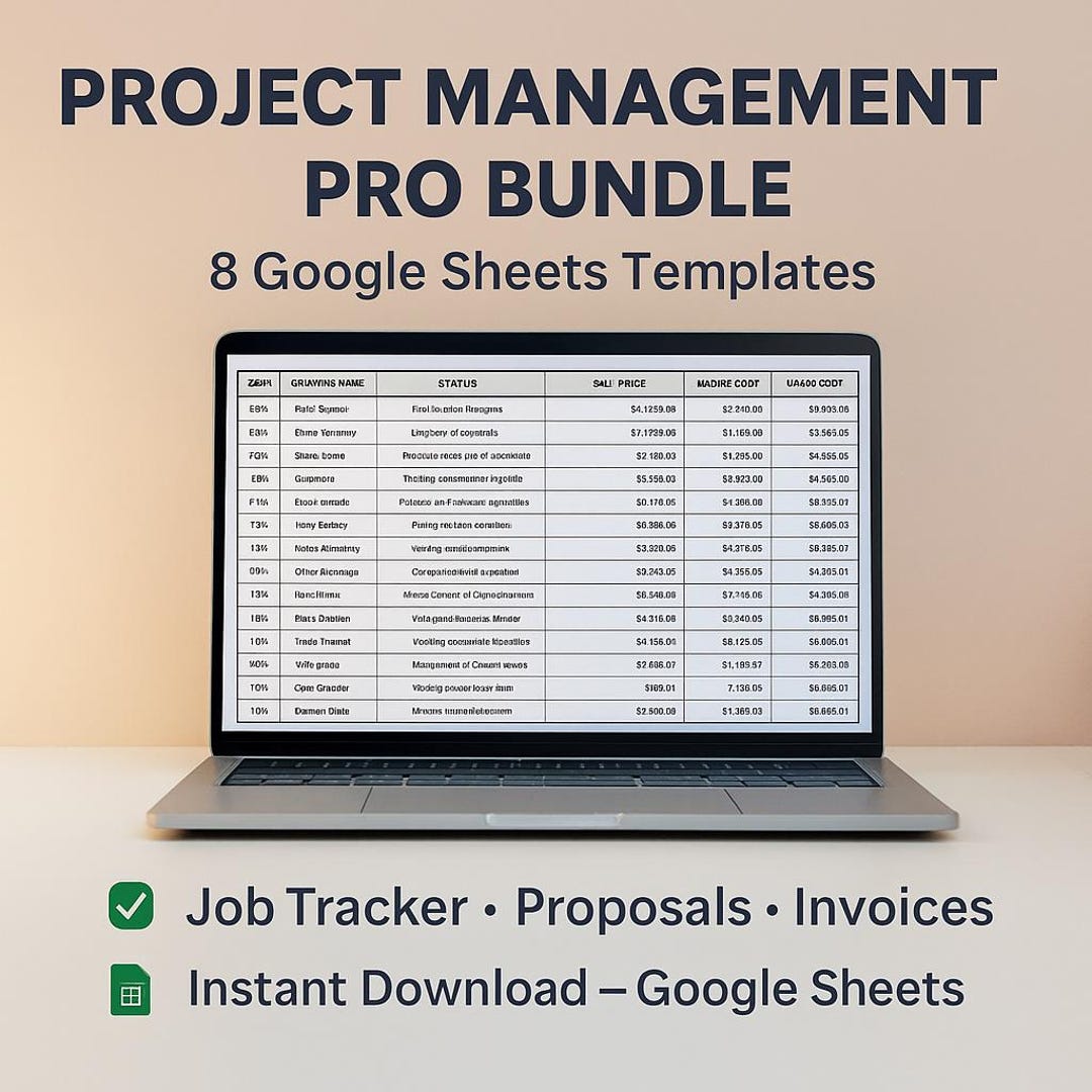 Google Sheets Business Templates – 8-in-1 Project Tracker, CRM, Invoice ...