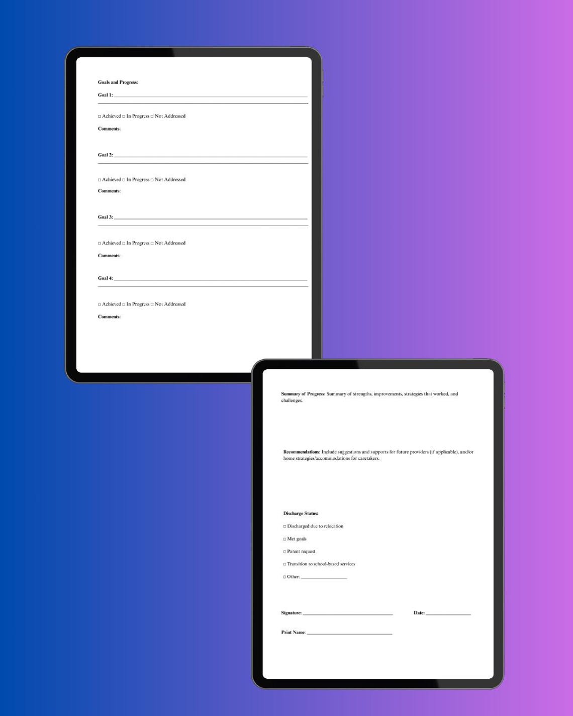 Editable SLP Discharge Summary Report Template | Speech Therapy ...