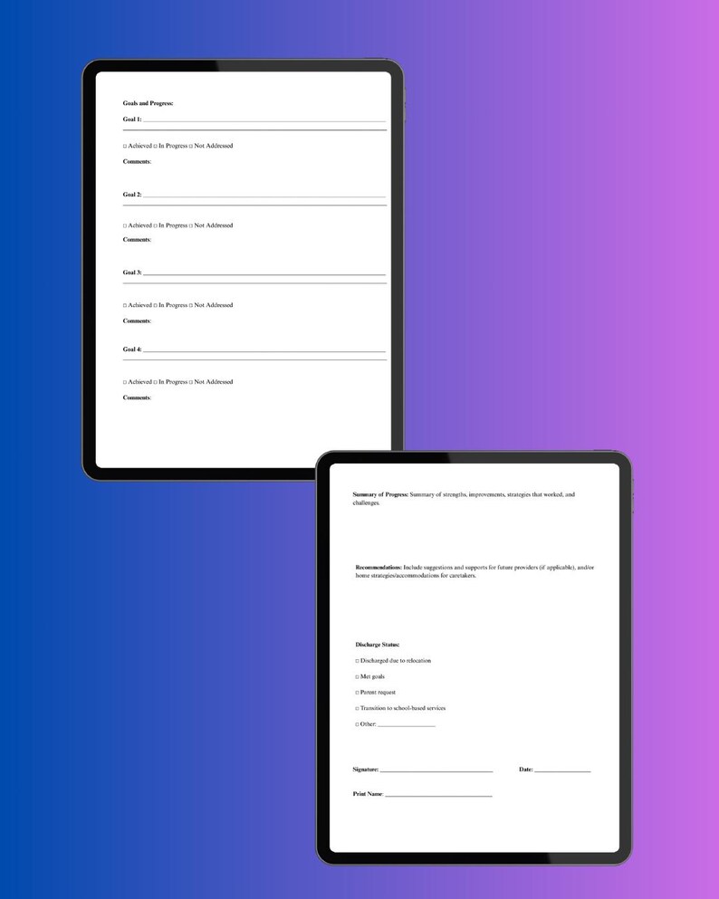Editable SLP Discharge Summary Report Template | Speech Therapy ...