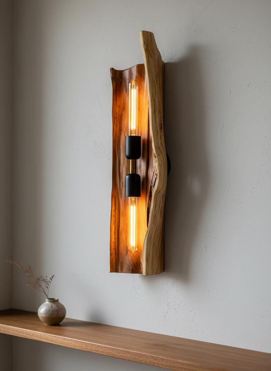 Handcrafted Wooden Wall Sconce With up & Down Lighting | Premium Modern ...