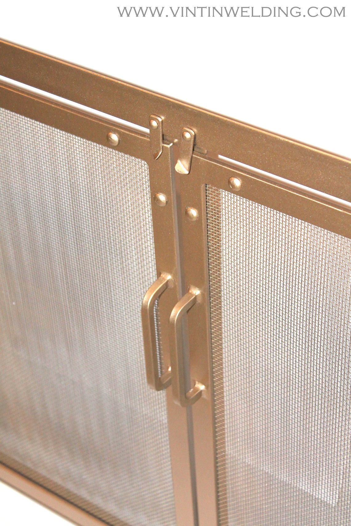 Firescreen With Fixed Doors, Installed Hand Forged Wrought Iron ...