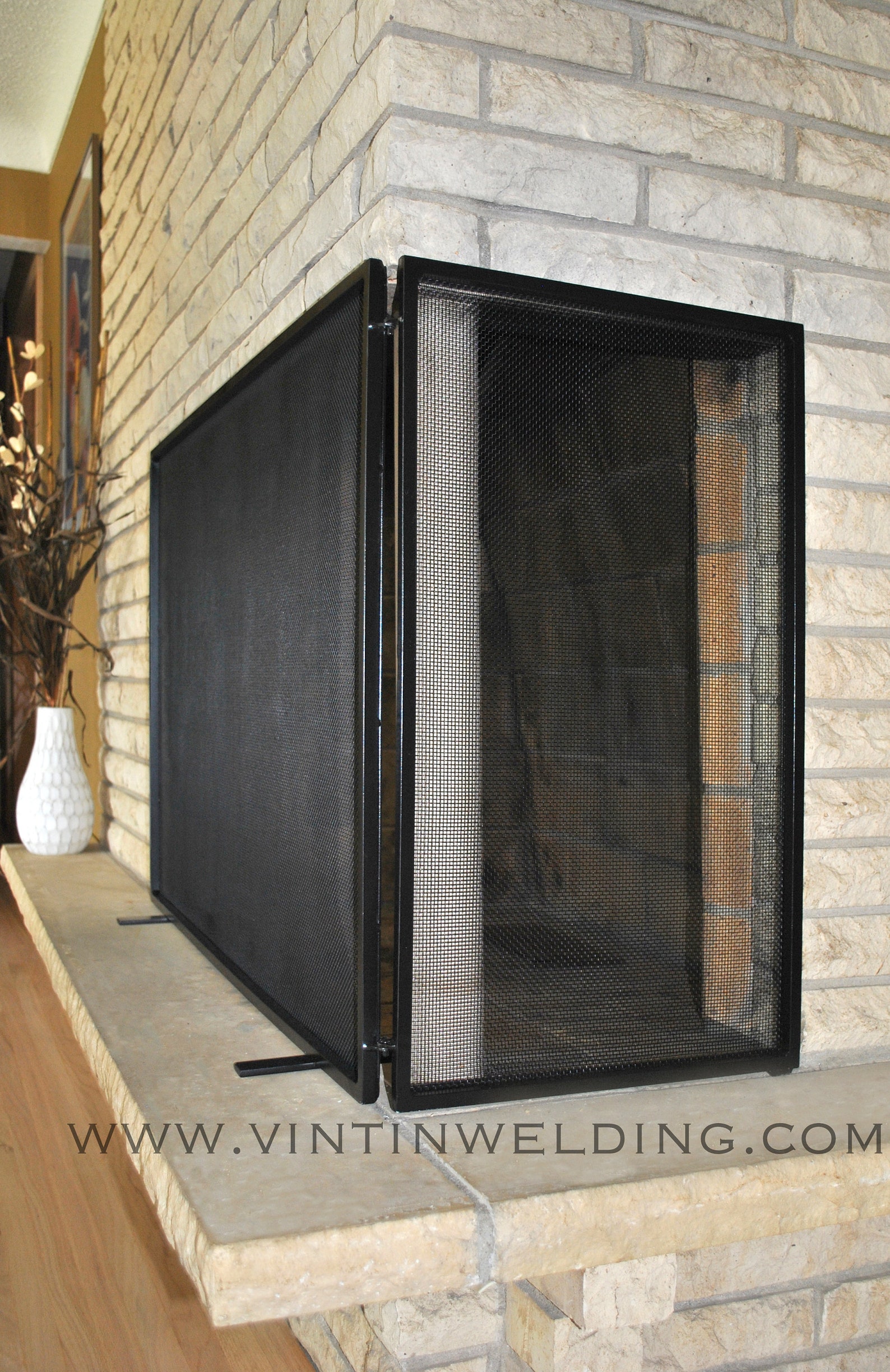 Corner Firescreen Two Panel Free Standing Custom Made to Fit Your ...