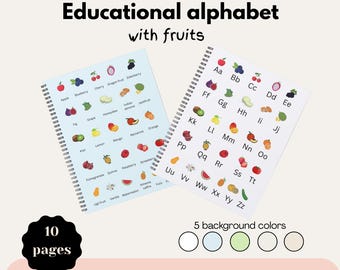 Fruit Alphabet Poster – Educational ABC Wall Art for Kids (digital ...