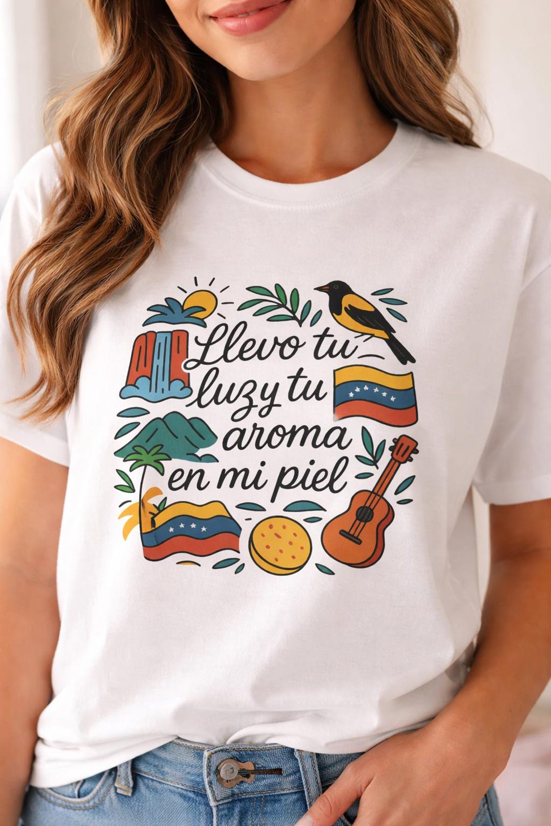Llevo Tu Luz Y Tu Aroma En Mi Piel Shirt, Venezuela Quote Tee, Latina ...