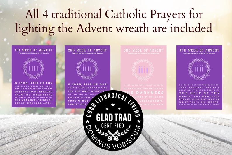 Catholic Advent Wreath Prayers | Catholic Prayer Card | Printable ...