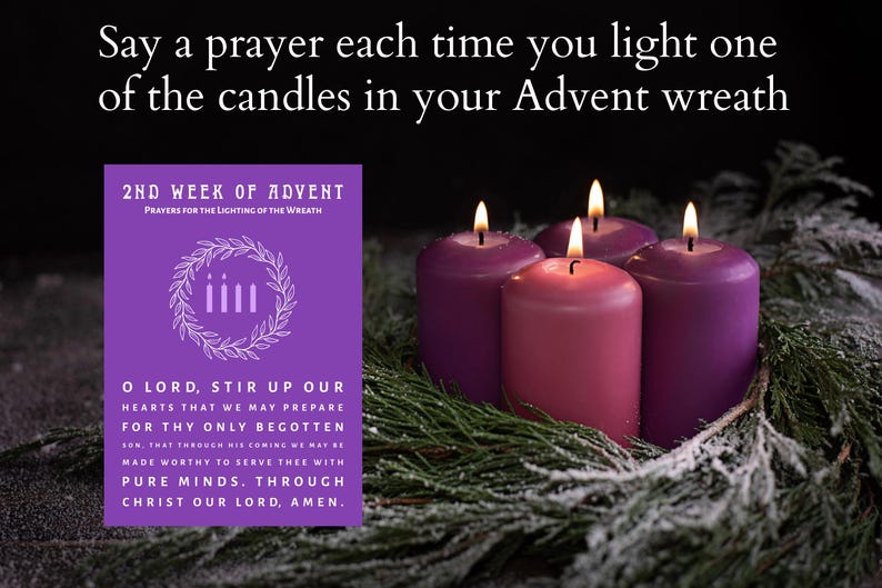 Catholic Advent Wreath Prayers | Catholic Prayer Card | Printable ...