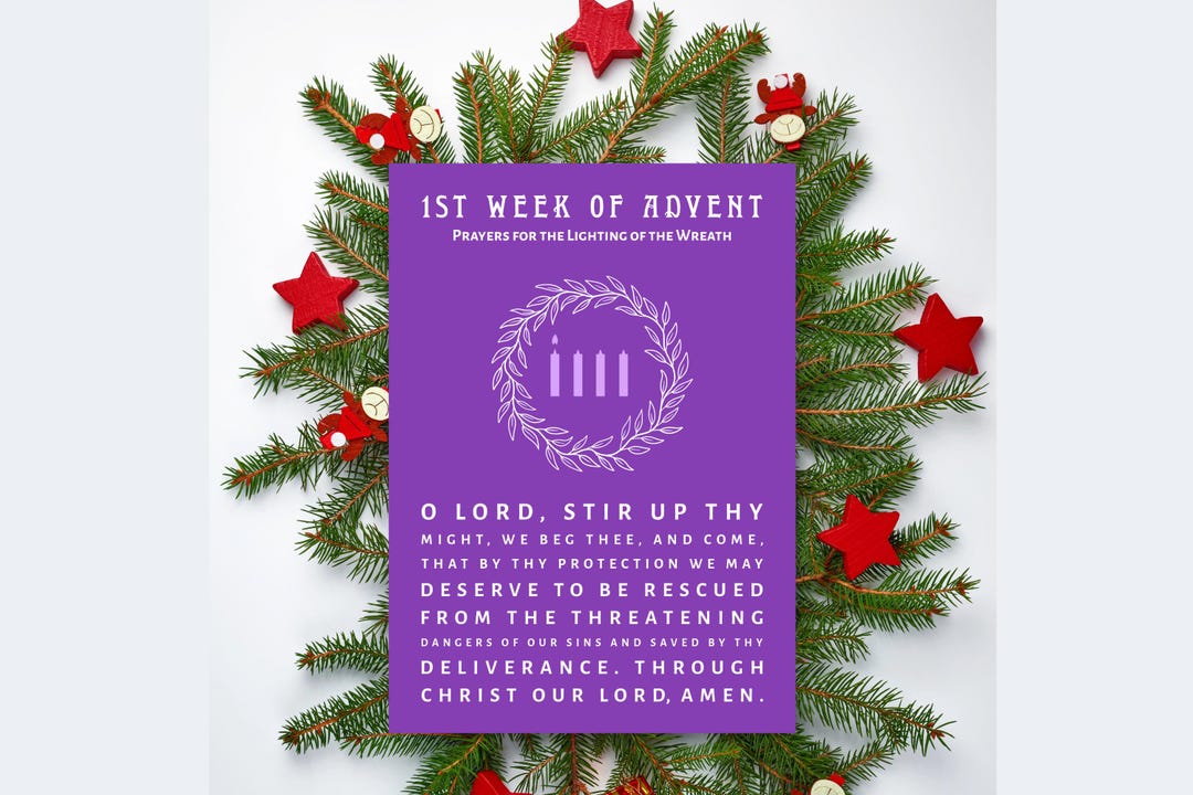 Catholic Advent Wreath Prayers | Catholic Prayer Card | Printable ...