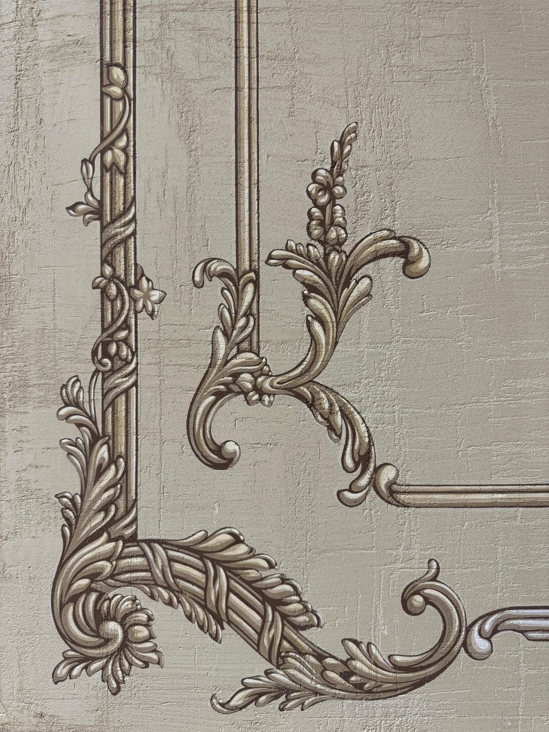 3-layer Baroque Wall Stencil | Classic Ornament | Laser Cut Vector File ...