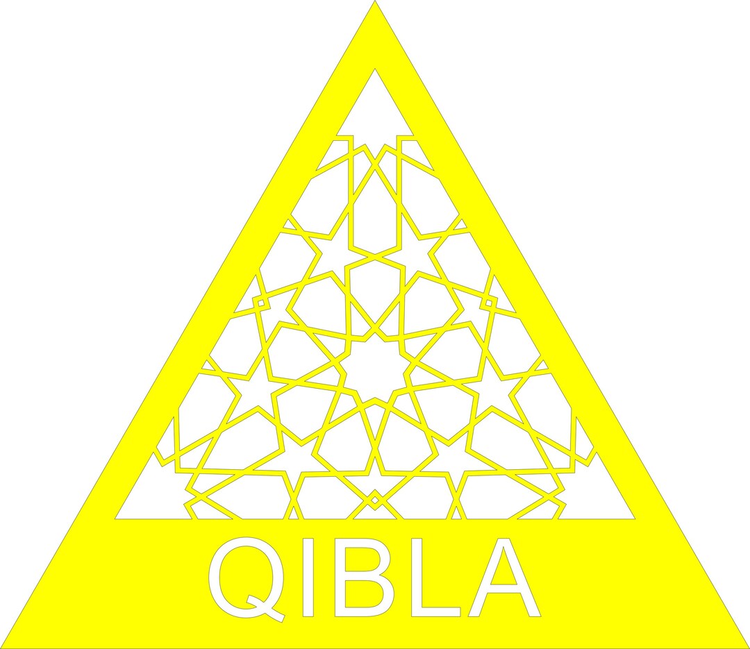 Qibla Direction Ceiling Stencil – Islamic Geometric Triangle Design ...