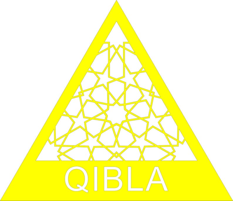 Qibla Direction Ceiling Stencil – Islamic Geometric Triangle Design ...