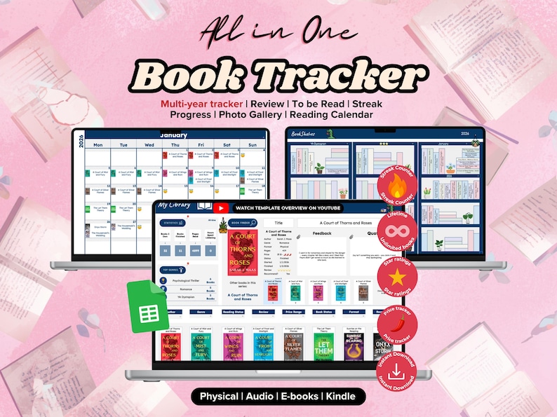 The Ultimate Book Tracker, Google Sheets, Personal Digital Library ...
