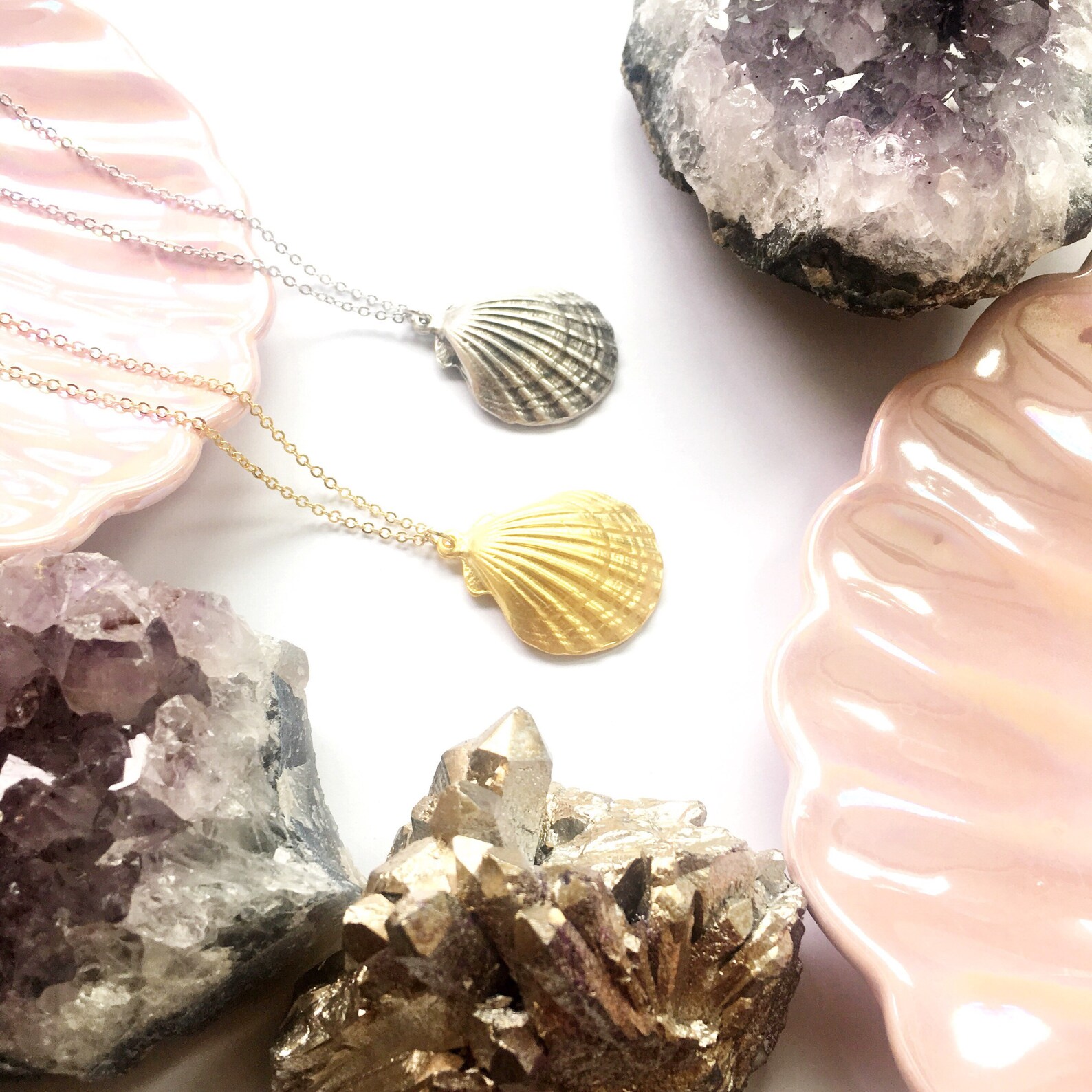 Ariel Shell Necklace Gold or Silver Seashell Charm Pendant - Etsy