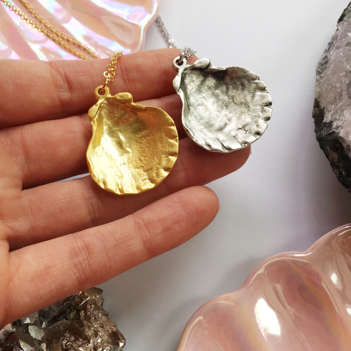 Ariel Shell Necklace Gold or Silver Seashell Charm Pendant - Etsy