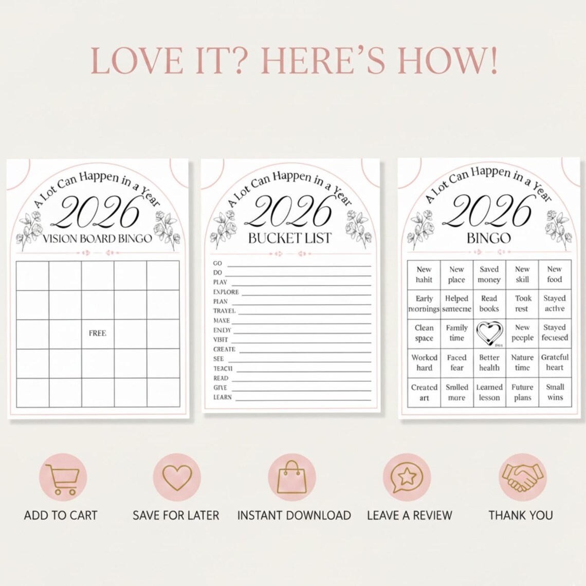 Editable Vision Board Bingo Template, Printable Goals & Habit Bingo ...