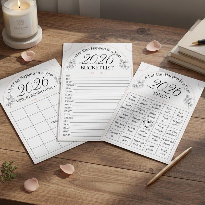 Editable Vision Board Bingo Template, Printable Goals & Habit Bingo ...