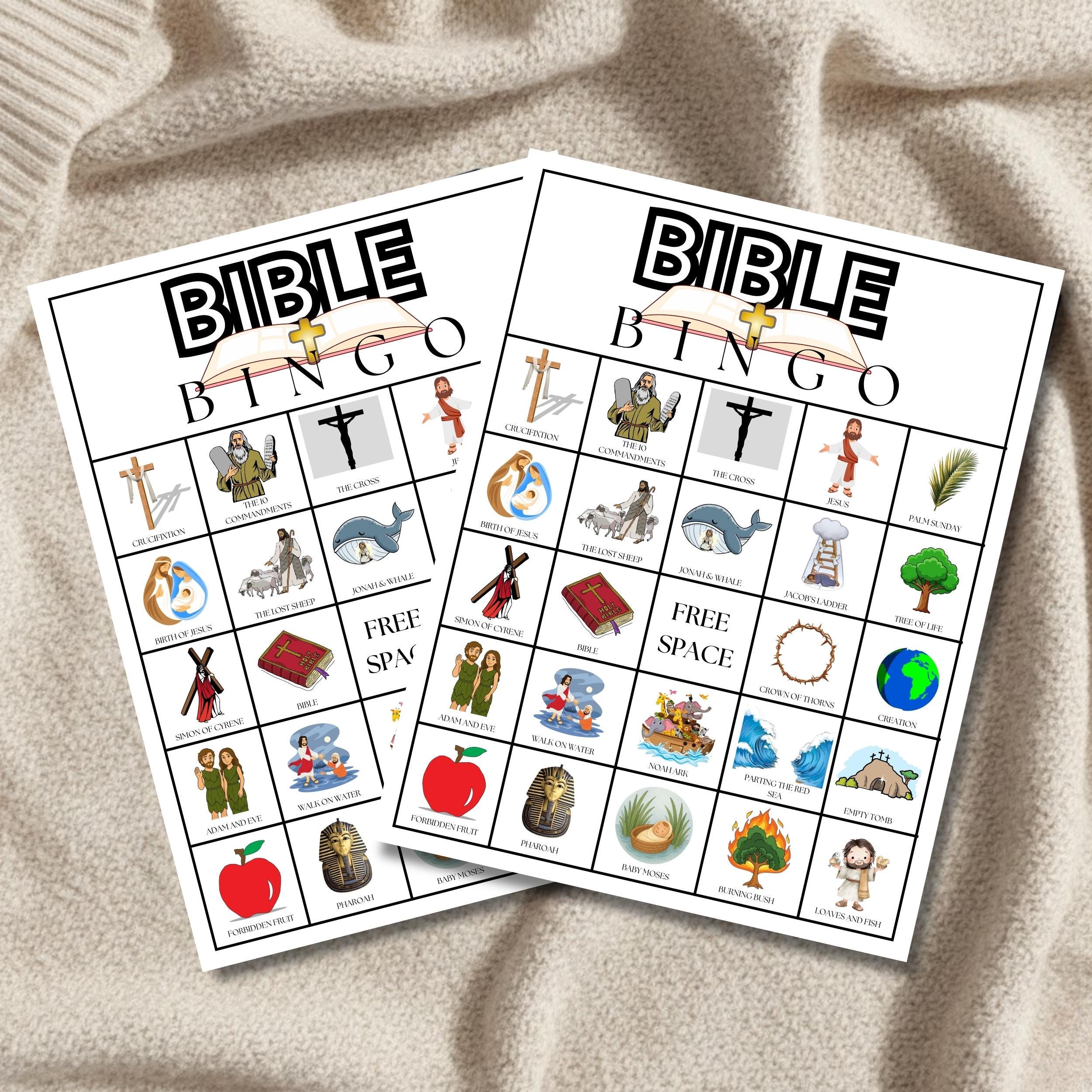 Bible Bingo Cards, Biblical Character Game, Christian Sunday School ...
