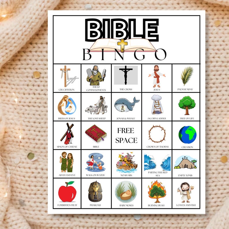 Bible Bingo Cards Printable PDF, Biblical Character Bingo Game for Kids ...