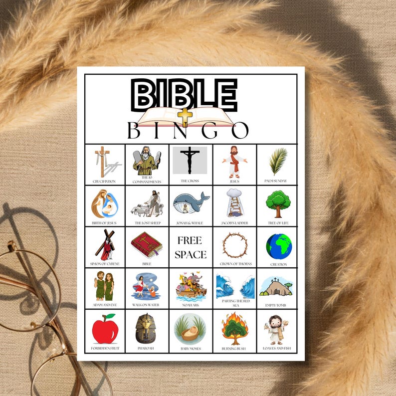 Bible Bingo Cards Printable PDF, Biblical Character Bingo Game for Kids ...