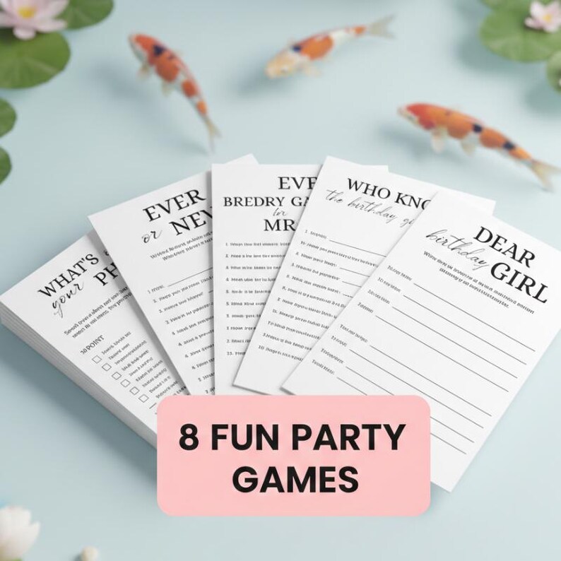 Printable Birthday Games Bundle, Minimalist Party Games (digital ...