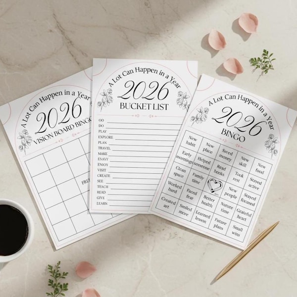 Bingo 2026 Template - Etsy UK