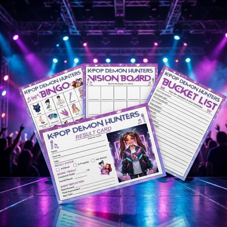 K-pop Demon Hunters Bingo Game | Printable Party Activities (digital ...