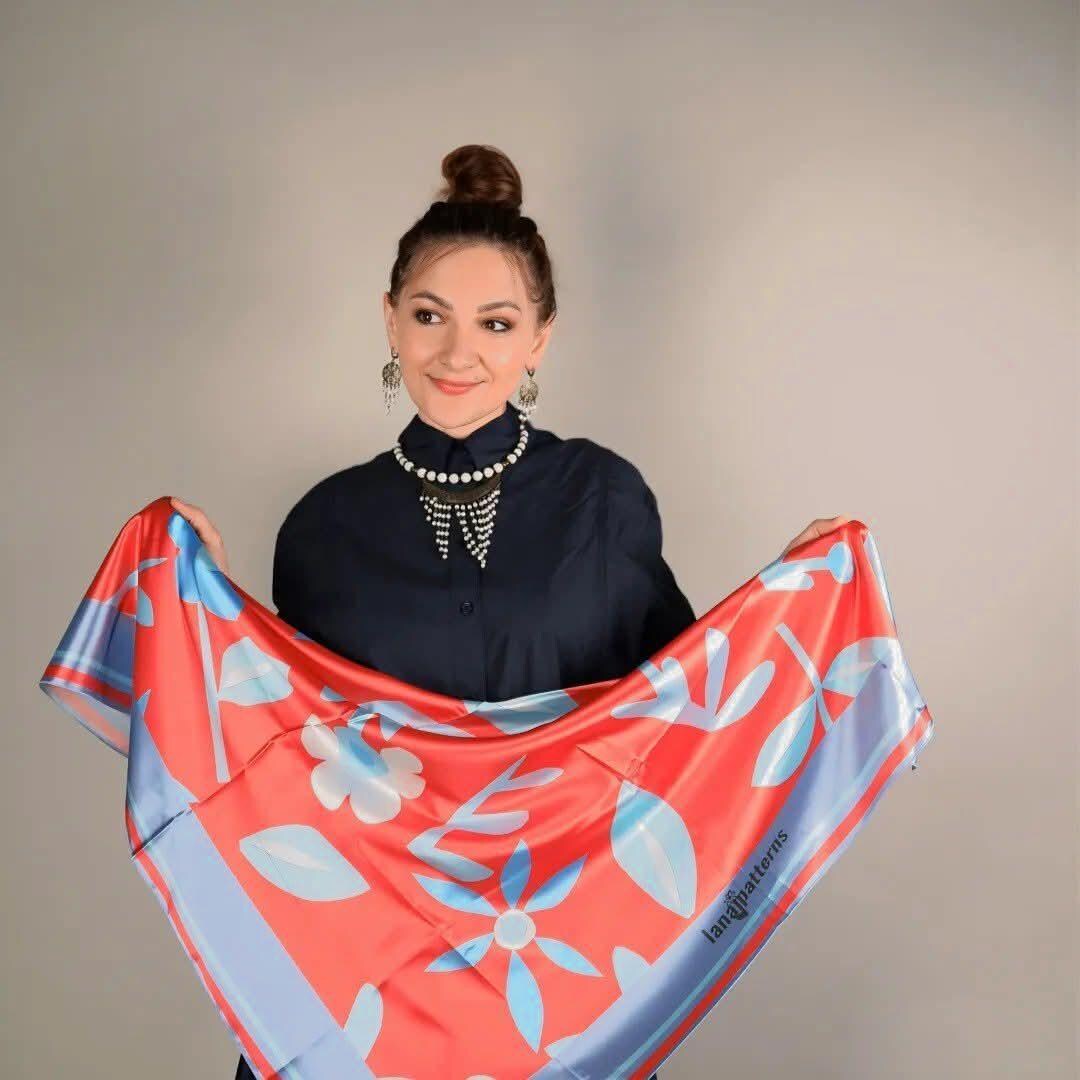 Floral Bold Satin Scarf, Glossy Headscarf, Women's Fashion Accessory ...