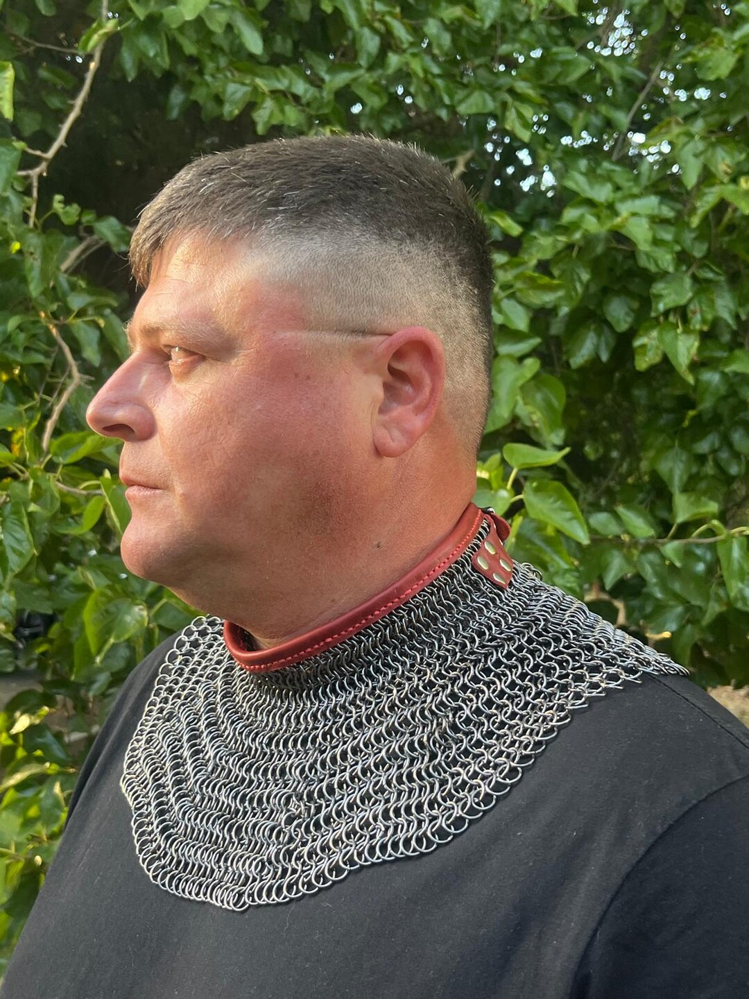Handmade Chainmail Gorget With Leather Straps – LARP & Cosplay Armor - Etsy