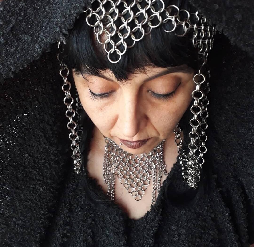 Yaygaru Handmade Chainmail Headpiece | Festival Hair Jewelry | Silver ...