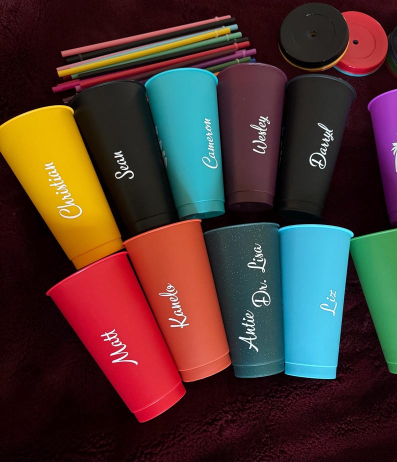 Personalized Name Cold Cups With Straw, Bridesmaid Proposal Gift ...