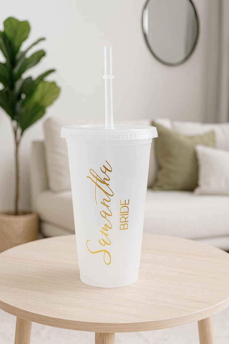Personalized Name Cold Cups With Straw, Bridesmaid Proposal Gift ...