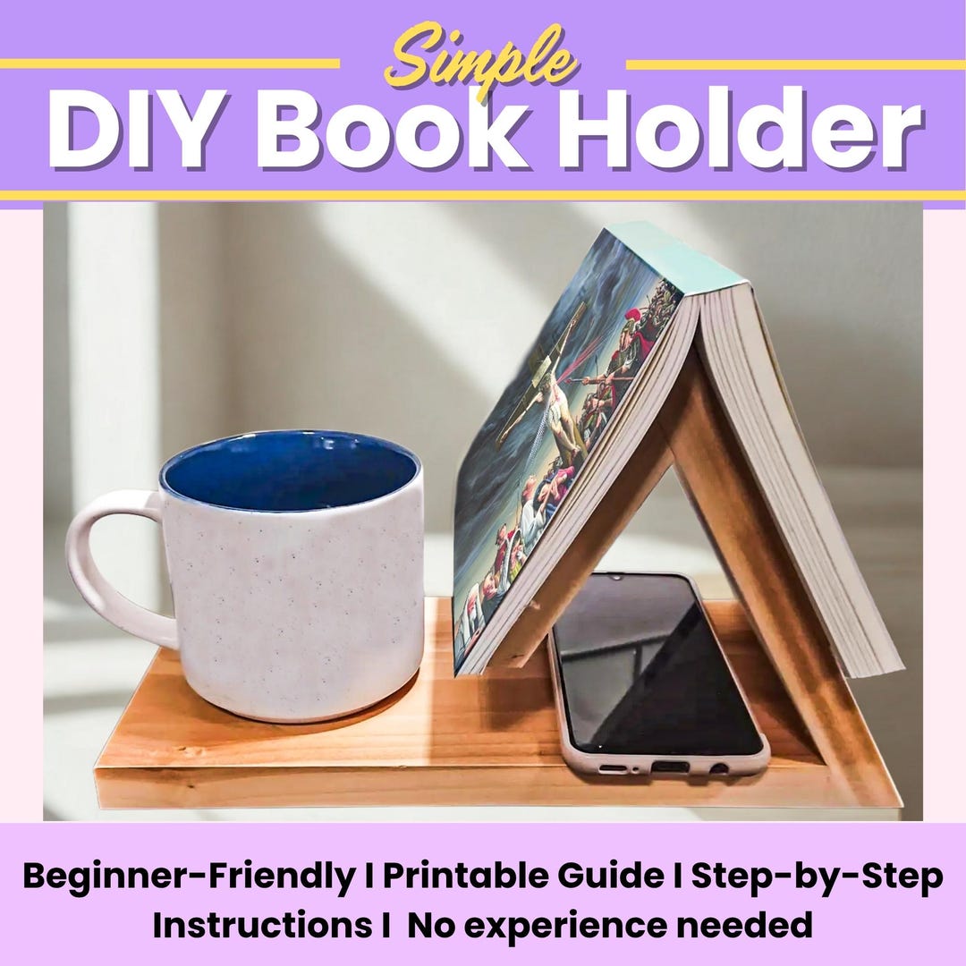 DIY Book Holder Step-by-step Guide – Beginner Woodworking Plans PDF ...