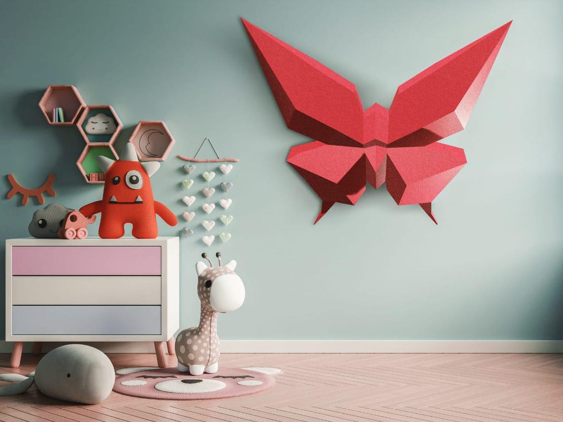 Low Poly Butterfly Papercraft Template: 3D Paper Sculpture (PDF & DXF ...