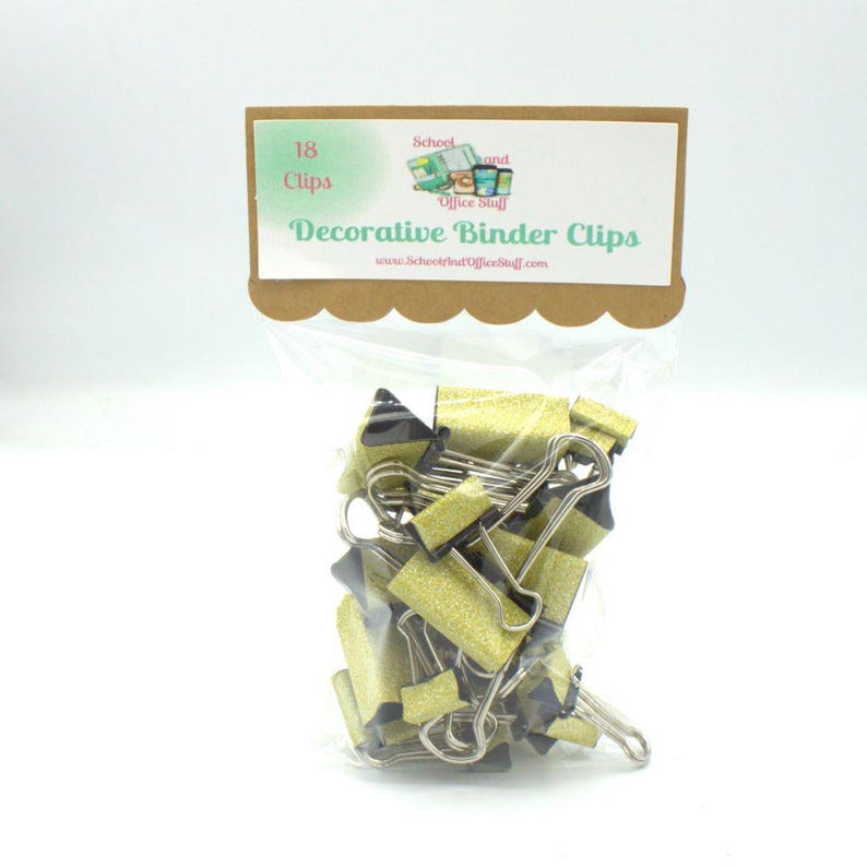 Gold Glitter Binder Clips - Etsy