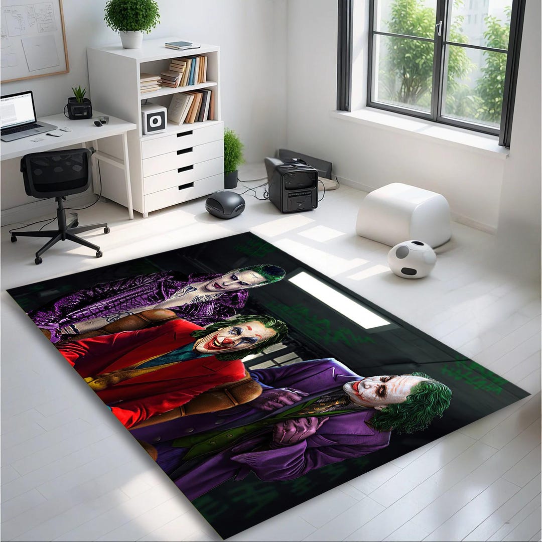 Joker Comic Poster Bamboo Rug - Cool Modern Area Floor Decor, Teen Room ...