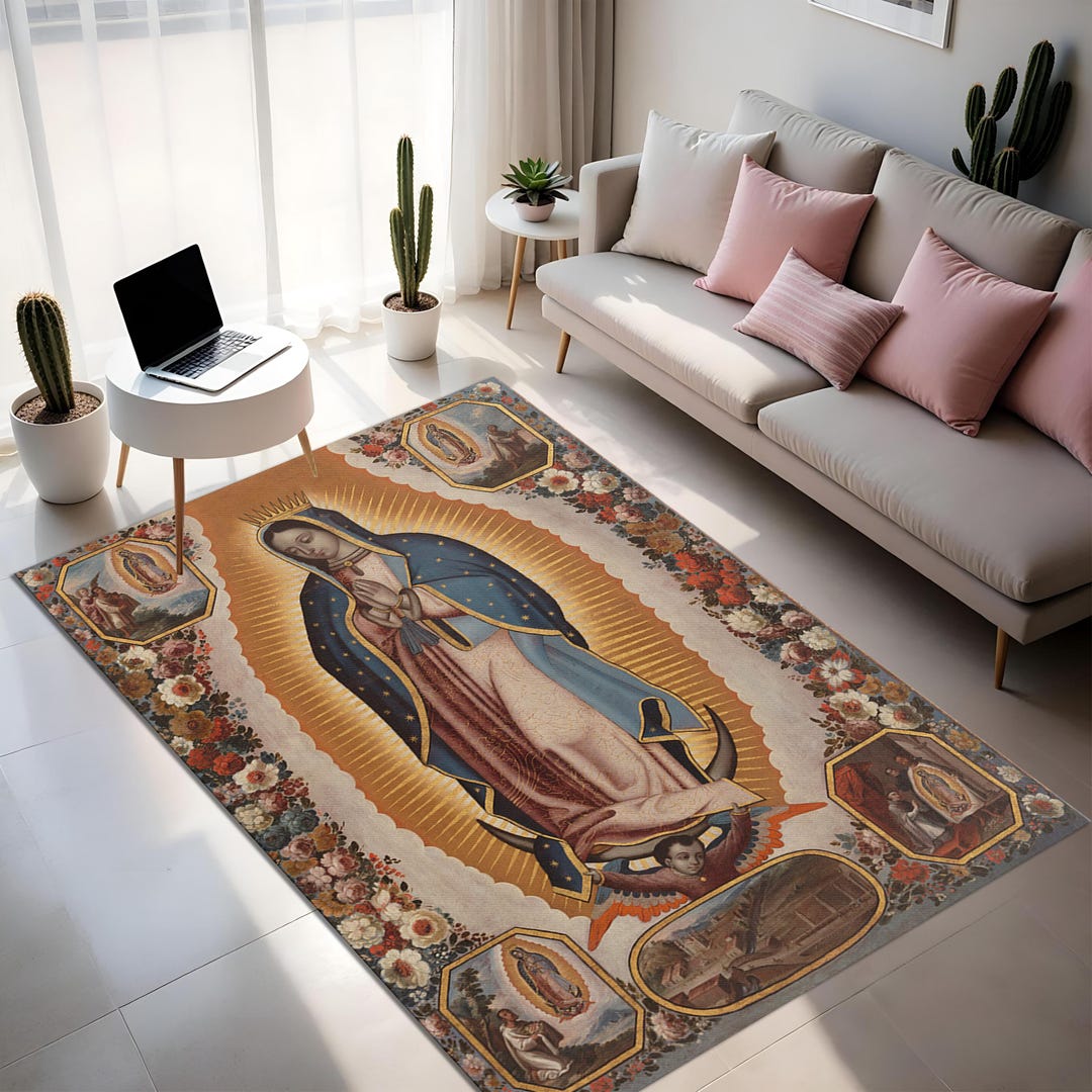 Our Lady of Guadalupe Art Rug: Divine Virgin Mary Catholic Home Decor ...