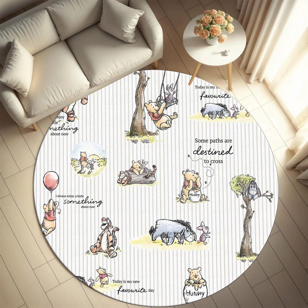 Winnie the Pooh Round Rug – Kids Playroom Decor - Etsy