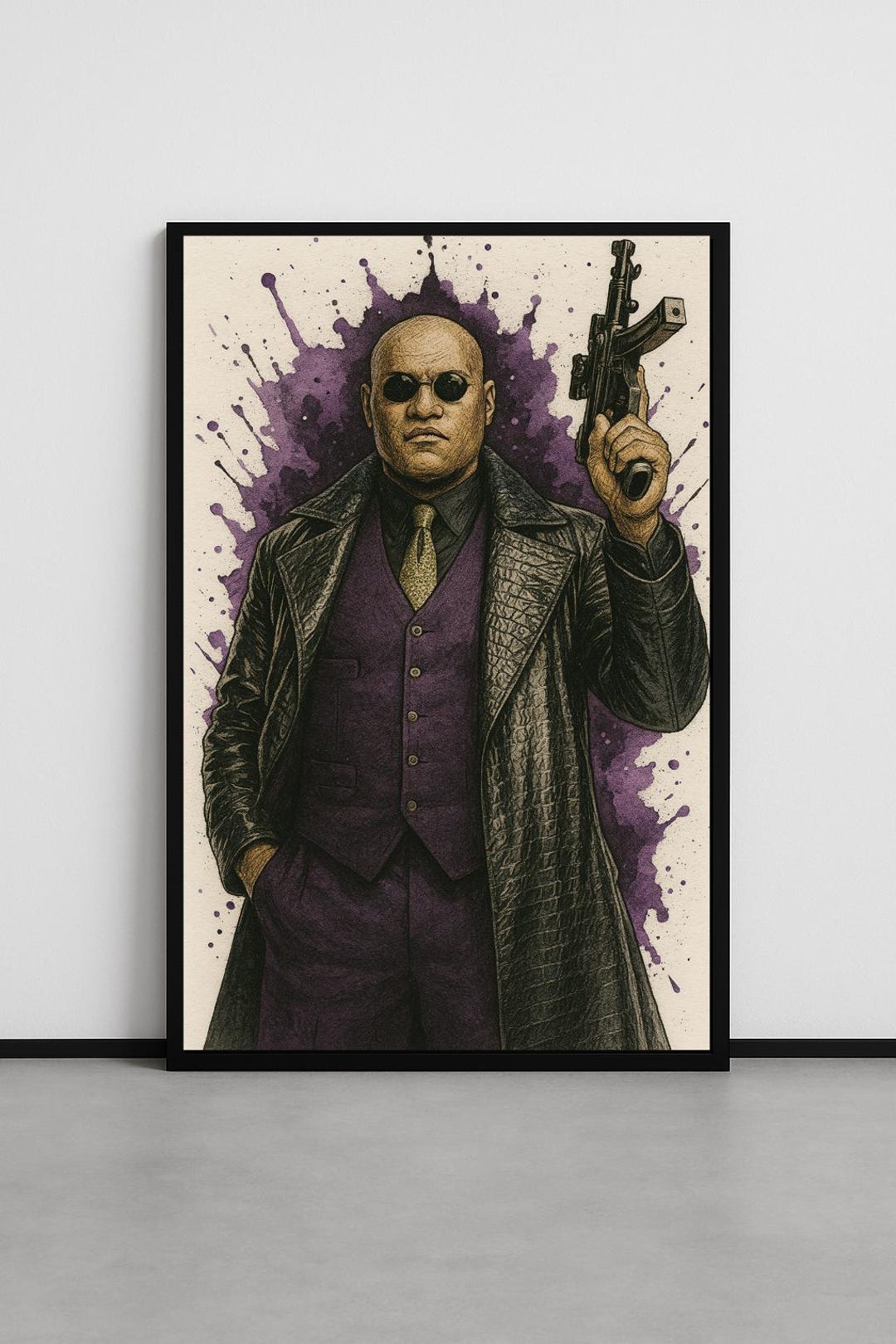 Morpheus Poster | the Matrix Fan Art Print | Purple Suit Power Pose ...