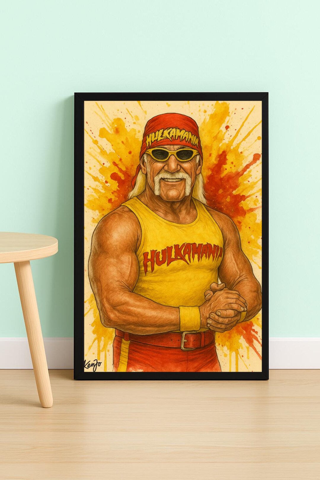 Vintage Hulk Hogan Wrestling Canvas | WWE Fan Art Print | Classic ...