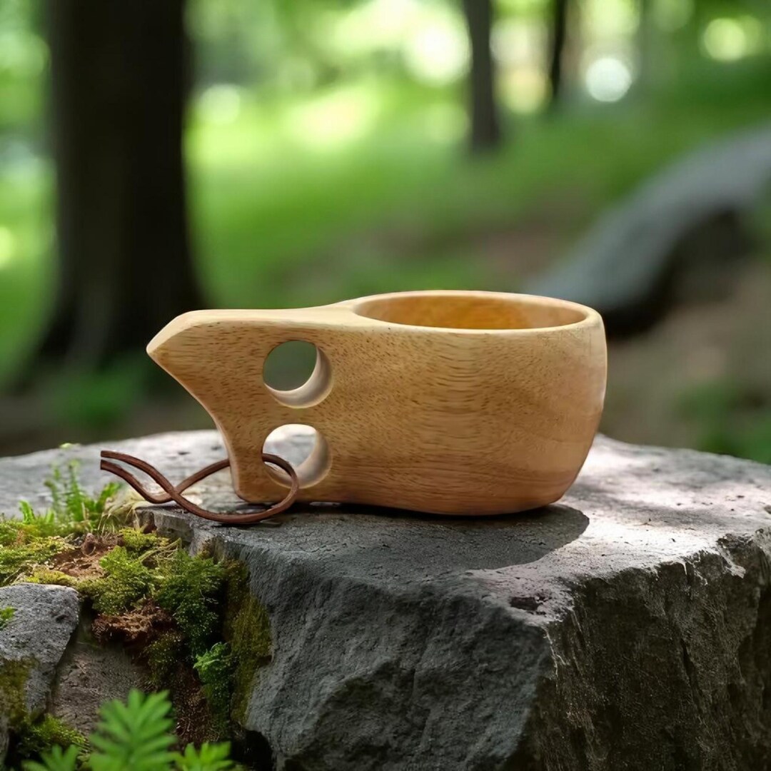 Handmade Kuksa Wooden Mug – Traditional Nordic Cup for Camping ...
