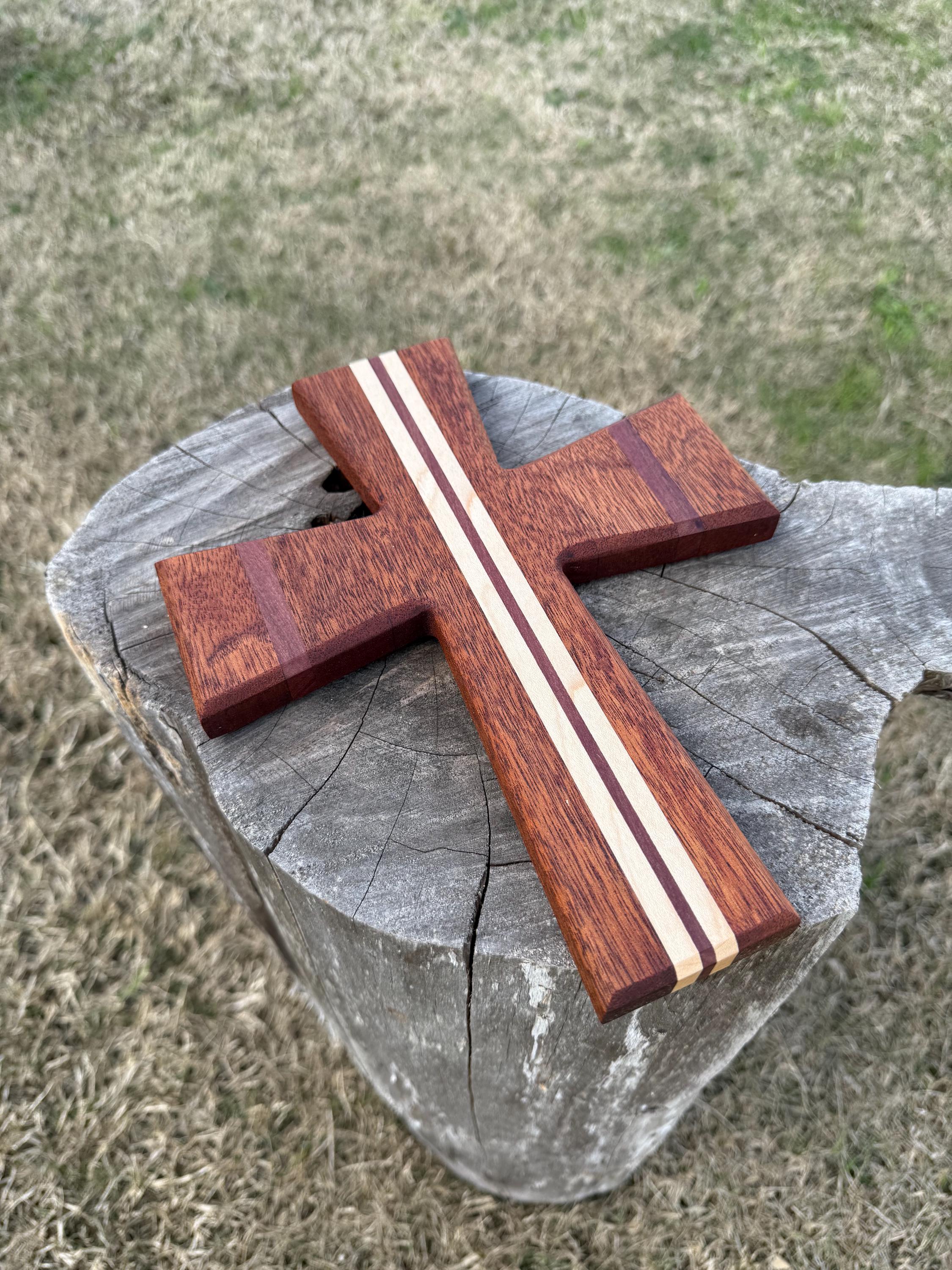 Exotic Wood Cross || Mahogany, Purple Heart, Maple - Etsy